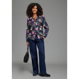 Laura Scott Damen Druckbluseschwarz, Gr. 40, gemustert, Web, Obermaterial: 100% Polyester, Blusen, femininer Stil, leicht gl&auml;nzend, aus Polyester