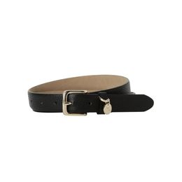 Marie Lund Lederg&uuml;rtel in schwarz gold - 0001 | Gr.: 90 cm