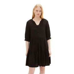 Tom Tailor Denim Kleid DOBBY BABYDOLL in Schwarz | Gr.: S