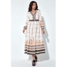Blumen-Midi-Kleid mit G&uuml;rtel