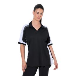 Ulla Popken Poloshirt in schwarz | Gr.: 58-60