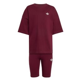 adidas originals Set 'CYCLING SHORTS TEE' girl size 104 Wine red