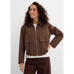 bonprix &Uuml;bergangsjacke, braun, Gr.36, &Uuml;bergangsjacke mit Ballonsaum aus reiner Baumwolle, aus 100% Baumwolle