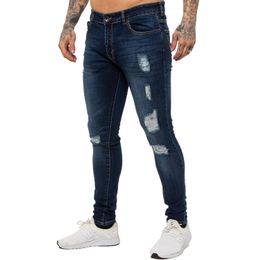 Enzo Herren Skinny Ripped Jeans