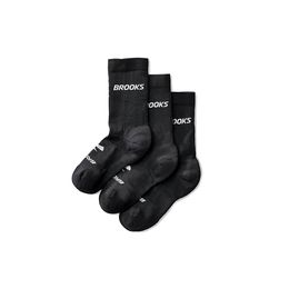 Brooks Run-In Crew 3-Pack Bekleidung Unisex schwarz