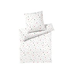 Elegante Bettw&auml;sche Joyful in wei&szlig; | Gr.: 135-x-200-plus-80-x-80-cm
