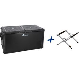 Berger MCX 75 Kompressor K&uuml;hlbox Dual Zone 12V 24V 230V 75 Liter + Berger K&uuml;hlboxst&auml;nder im Set - Kompressor K&uuml;hlboxen