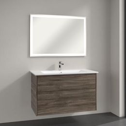 Villeroy & Boch Villeroy & Boch Finero Badm&ouml;bel Set 120 cm Glossy White Waschtisch mit Waschtischunterschrank und Spiegel