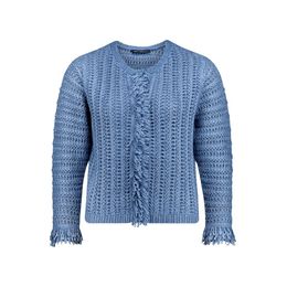 Betty Barclay Casual-Strickjacke mit Fransen in Patch Blue/Blue | Gr.: 46