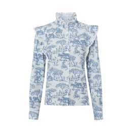 Marie Lund Bluse July in ecru blau - 0002 | Gr.: XL
