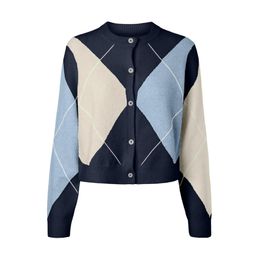 PIECES Knit Cardigan 'PCSALLY' female size XS Beige / Navy / Light blue / White