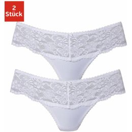 Damen String, Wei&szlig;, Gr. 32/34, Nuance by Lascana, Unterhosen, Material: Polyamid