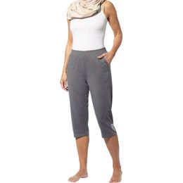 Damen Caprihose mit geschwungenen Seitenn&auml;hten anthrazit-melange, Gr&ouml;&szlig;e 42