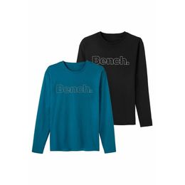 Bench Langarmshirt in petrol, schwarz | Gr.: L
