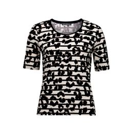 Betty Barclay Printshirt mit Rundhalsausschnitt in Beige/Schwarz | Gr.: 46