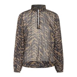 Saint Tropez Bluse 'SZNesta' Damen Gr&ouml;&szlig;e M hellbraun / schwarz