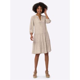 Heine Druck-Kleid, Natur, Gr. 38, Damen, Strandkleider, Material: Polyester. Unterkleid: Viskose
