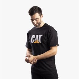 CAT&reg; CAT MARKENLOGO Herren Baumwoll-T-Shirt Schwarz