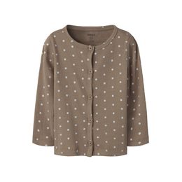 name it Strickjacke 'NMFLONA' M&auml;dchen Gr&ouml;&szlig;e 122/128 taupe / offwhite