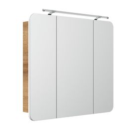 Fackelmann LED-Spiegelschrank 'Milano' braun 89,9 x 78 x 15,8 cm