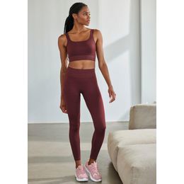 Lascana Damen Seamless Leggings, Rot, Gr. L (44/46), Sommerhosen, Material: Polyamid