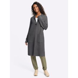 Heine Damen Strickjacke, Grau, Gr. 44, Basic Strickjacken, Material: Viskose