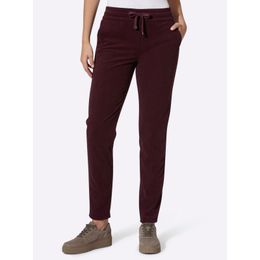 Heine Damen Cordhose, Rot, Gr. 50, R&ouml;hrenhosen, Material: Polyester