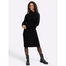 Heine Damen Strick-Kleid, Schwarz, Gr. 44, Strickkleider, Material: Viskose