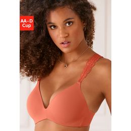 Lascana Damen Push-up-BH, Orange, Gr. 85A, Push-Up-BHs, Material: Polyamid