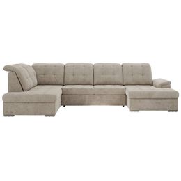 Wohnlandschaft mit Schlaffunktion Madrito braun Ma&szlig;e (cm): B: 323 H: 89 Sofas > Sofas nach Material > Stoffsofas &raquo; Sofa DE