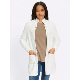 Heine Damen Longstrickjacke, Natur, Gr. 36, Longstrickjacken, Material: Baumwolle
