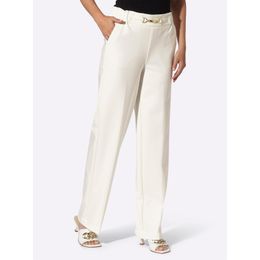 Heine Damen Schlupfhose, Natur, Gr. 48, Stoffhosen, Material: Polyamid