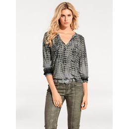 Heine Damen Blusenshirt, Gr&uuml;n, Gr. 42, Langarm-Shirts, Material: Viskose