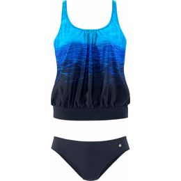 Lascana Damen Tankini blau-bedruckt, Gr&ouml;&szlig;e 36