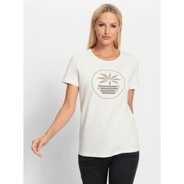 Heine Damen Kurzarmshirt, Natur, Gr. 36, T-Shirts, Material: Baumwolle