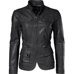 Heine Witt Damen Lederjacke im Used-Look, schwarz, Gr&ouml;&szlig;e 36
