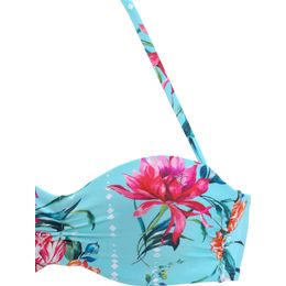 Sunseeker B&uuml;gel-Bandeau-Bikini-Top, Blau, Gr. 38C, Damen, Bandeau-Bikinis, Material: Polyamid, Elasthan