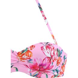 Sunseeker B&uuml;gel-Bandeau-Bikini-Top, Rosa, Gr. 38E, Damen, Bandeau-Bikinis, Material: Polyamid, Elasthan