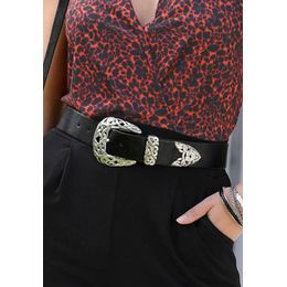 Lascana Damen H&uuml;ftg&uuml;rtel, Schwarz, Gr. 90, G&uuml;rtel, Material: Leder