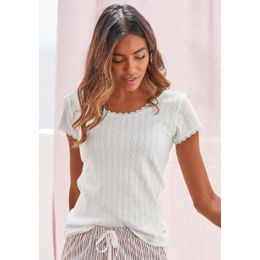 s.Oliver Damen Pyjamaoberteil, Natur, Gr. 44/46, Pyjamas, 100% Baumwolle