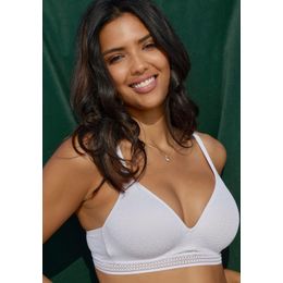 Lascana Damen Bralette-BH, Wei&szlig;, Gr. 90B, B&uuml;gellose BHs, Material: Polyamid