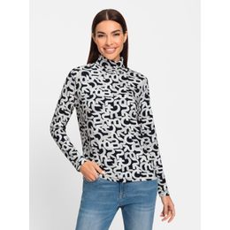 Heine Damen Rollkragenshirt, Blau, Gr. 36, Langarm-Shirts, Material: Viskose