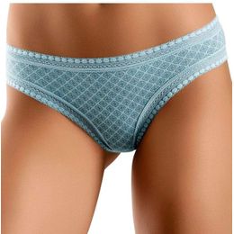 Lascana Damen Bikinislip, Blau, Gr. 32/34, Unterhosen, Material: Baumwolle
