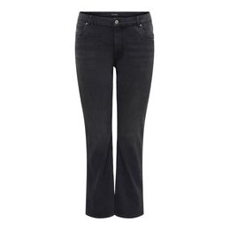 Only CARMAKOMA Damen Bootcut-Jeans "CARPHOEBE REG BACK POC FLA PIM342 NOOS"washed schwarz, Gr. 54, unifarben, Denim/Jeans, Obermaterial: 65%