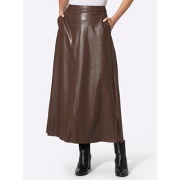 Heine Damen A-Linien-Rock, Braun, Gr. 34, Lange R&ouml;cke, Material: Polyester