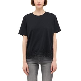Mustang Damen Kurzarmshirt "Damen Style Floris"schwarz, Gr. M, 48% Baumwolle, 48% Modal, 4% Elasthan, Shirts