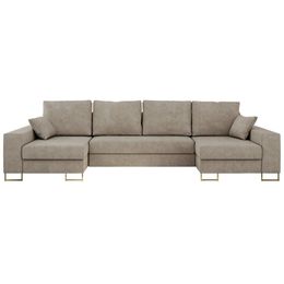 M&ouml;bel Kraft Wohnlandschaft mit Schlaffunktion Dorain beige Ma&szlig;e (cm): B: 312 H: 95 &raquo; M&ouml;bel Kraft