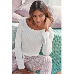 s.Oliver Damen Pyjamaoberteil, Natur, Gr. 32/34, Pyjamas, 100% Baumwolle
