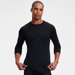 LANDS' END Lang&auml;rmeliges Expedition Thermaskin Rundhals-Shirt f&uuml;r Herren, Herren, size: regular, Schwarz, Polyester-Mischung, by Lands' End