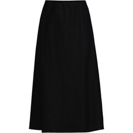 LANDS' END Leinen-Midirock im Schr&auml;gschnitt f&uuml;r Damen in Petite-Gr&ouml;&szlig;e, Damen, size: petite, Schwarz, Leinen, by Lands' End